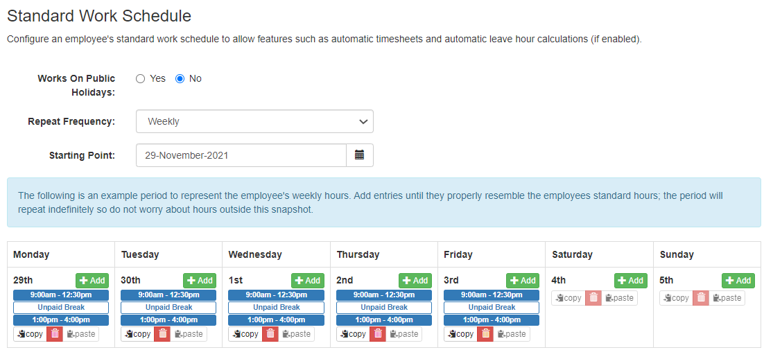 Automatic Calculation of Leave Hours