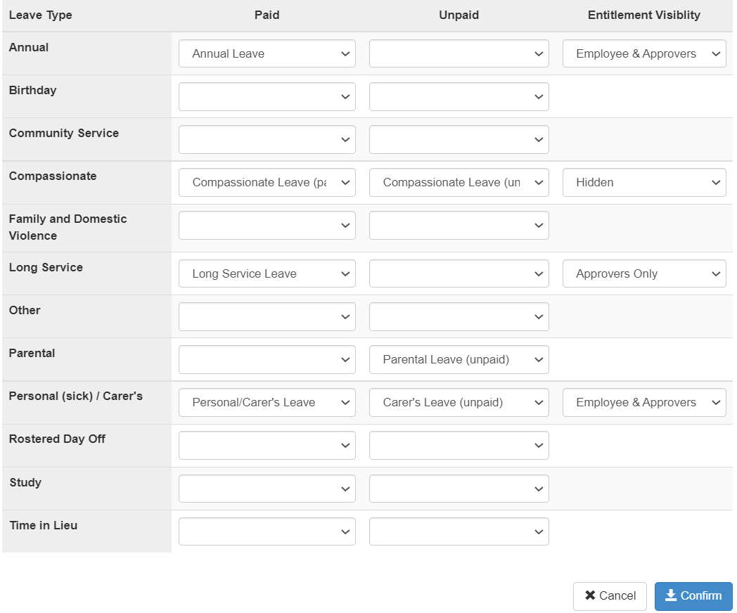 How to Show / Hide employee leave balances