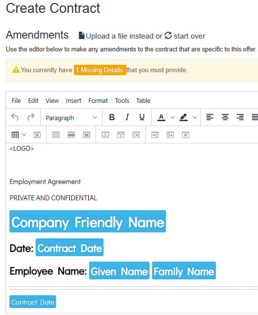 How to send a Contract (using a built-in template)