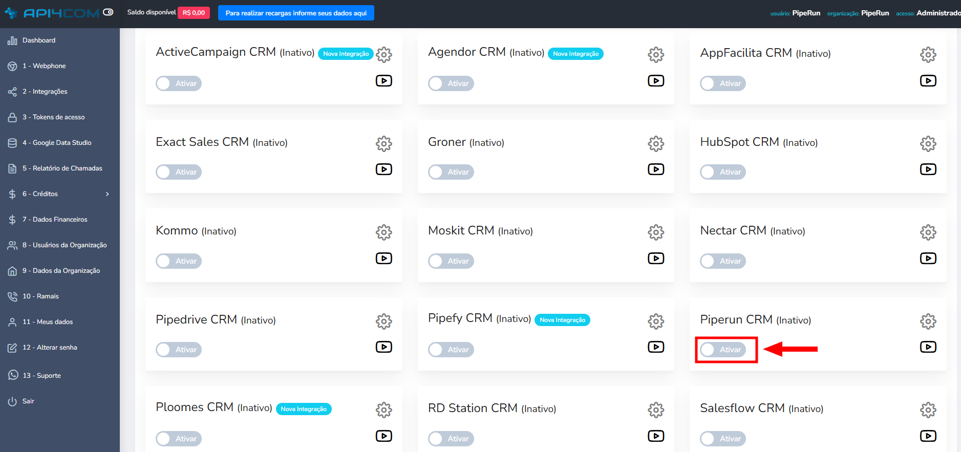 Como integrar com API4Com
