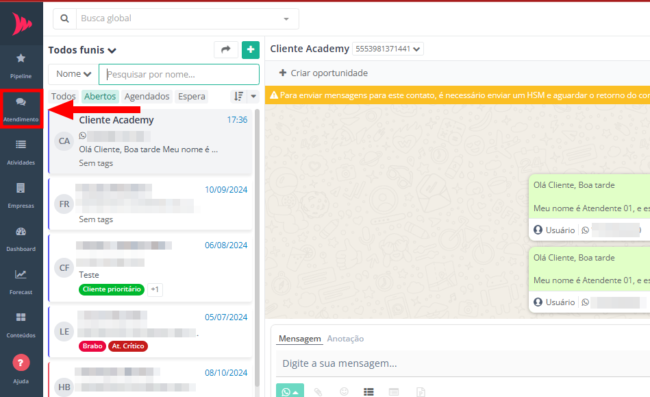 Como iniciar uma conversa pelo botão de click-to-talk
