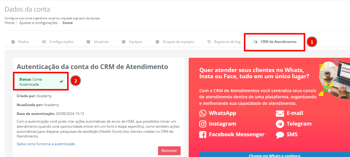 Como configurar o Click and Talk para o CXM de atendimento