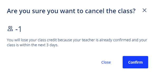 How can I cancel a class?