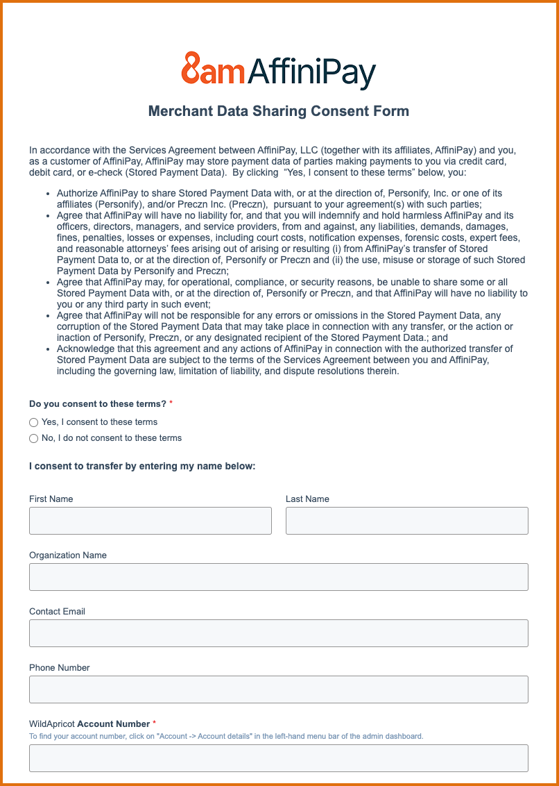 Merchant Data Sharing Consent Form