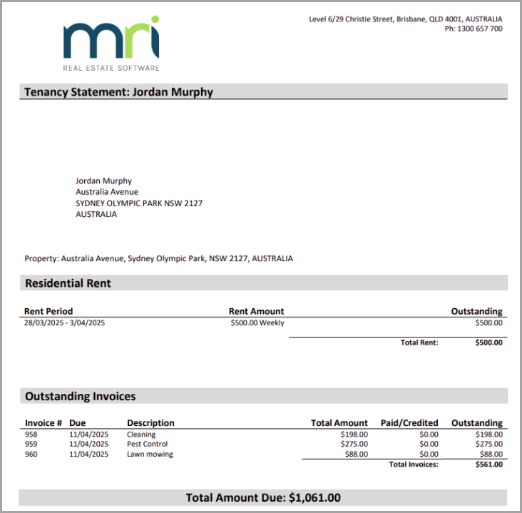 Send or view a Tenancy Statement