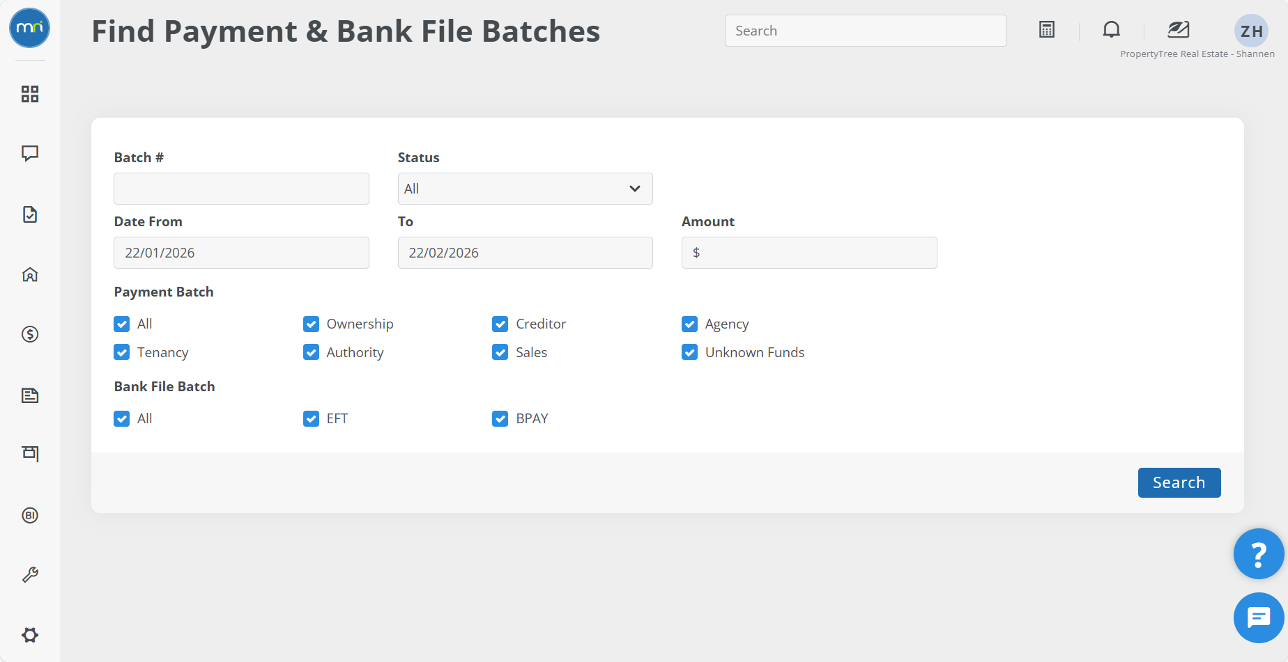 Find Payment & Bank File Batches