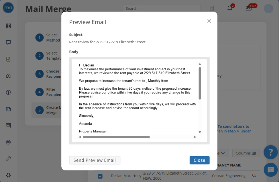 Send bulk email merge