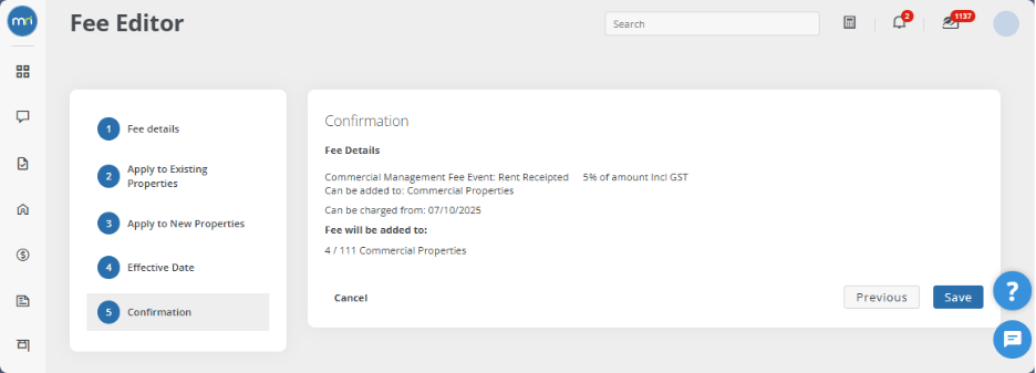 Automate recurring management fees for commercial tenants