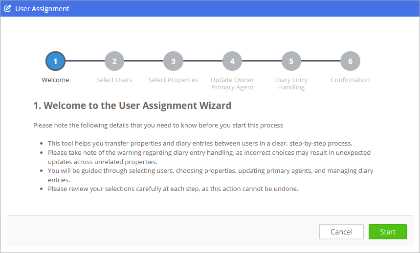 Use the user assignment wizard