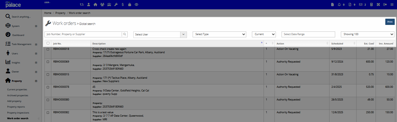 Find and update a work order