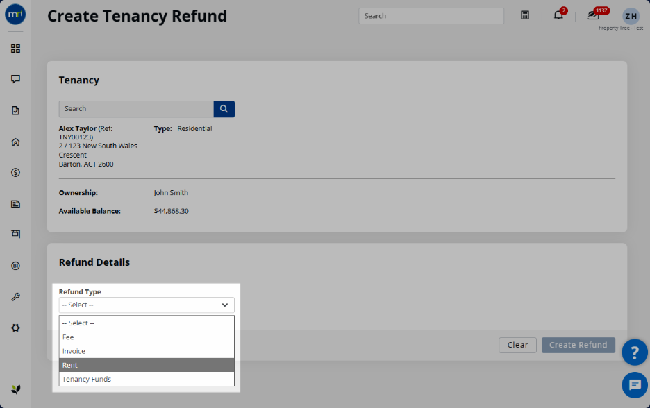 Refund rent