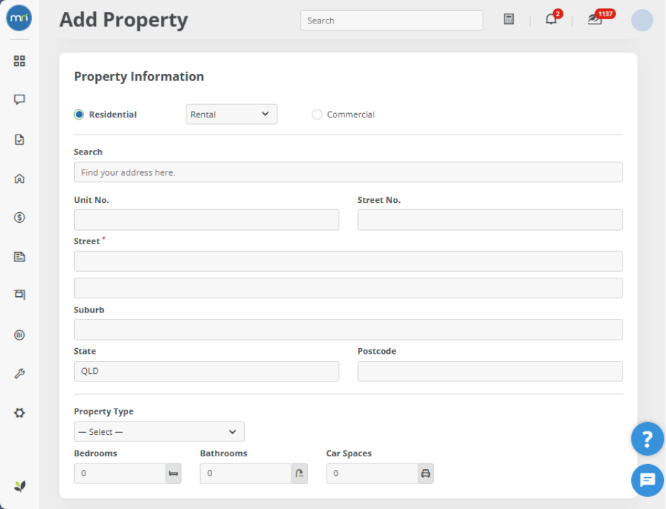 Add residential property profile