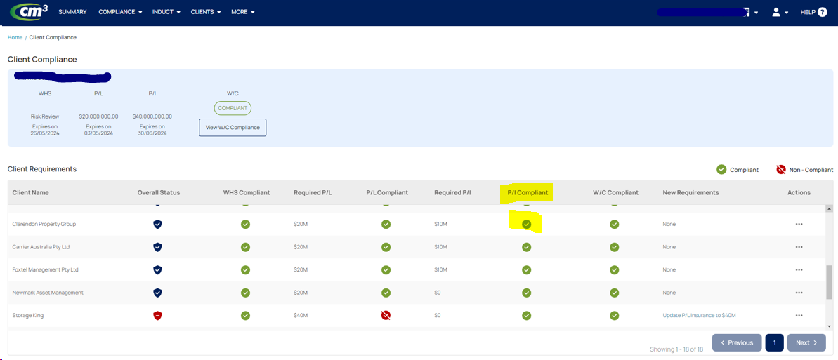 Contractors - Client Compliance Chart – Help Centre