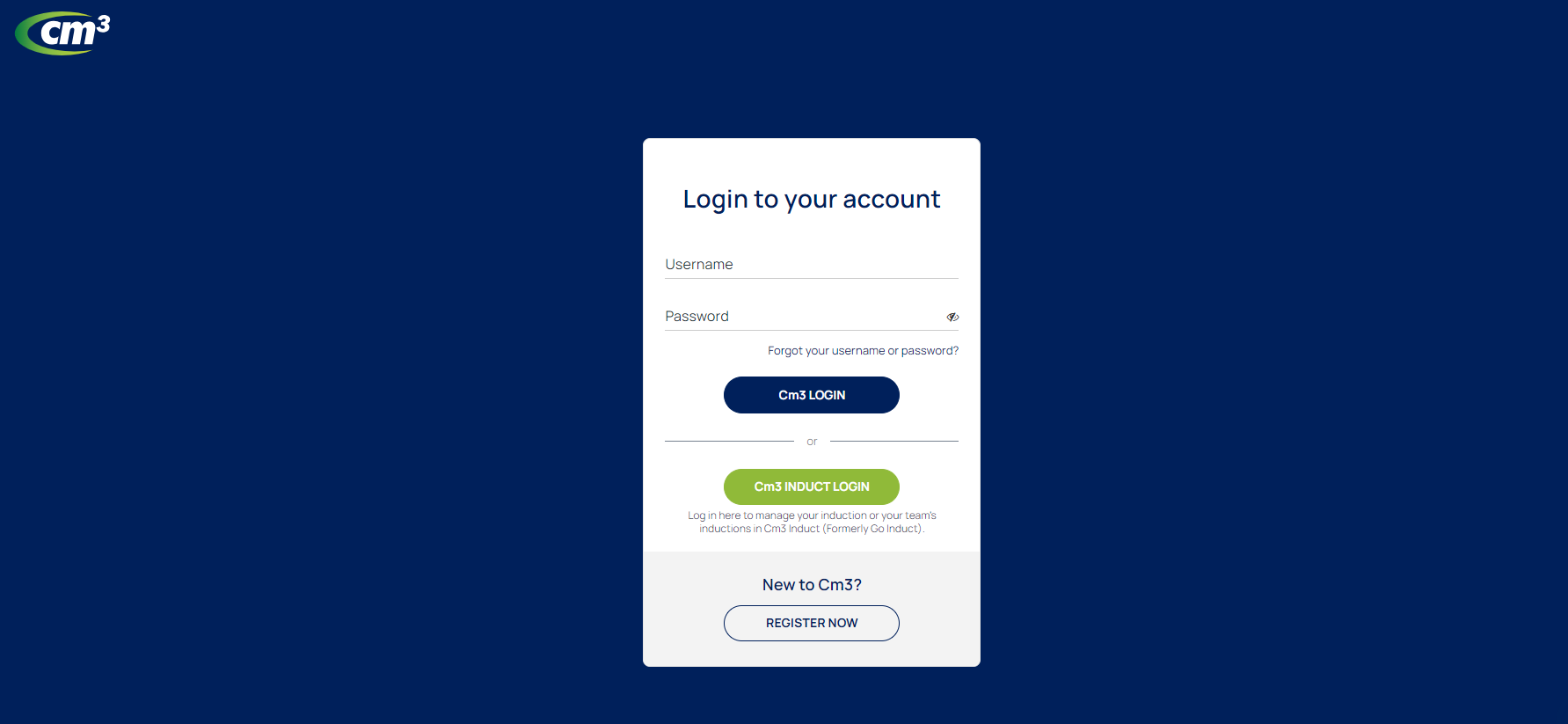 Cm3 - Log in – Help Centre