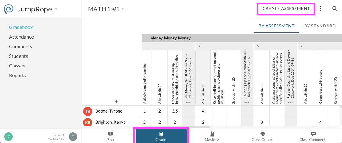 How To - Create a New Assessment from the Grade Sheet