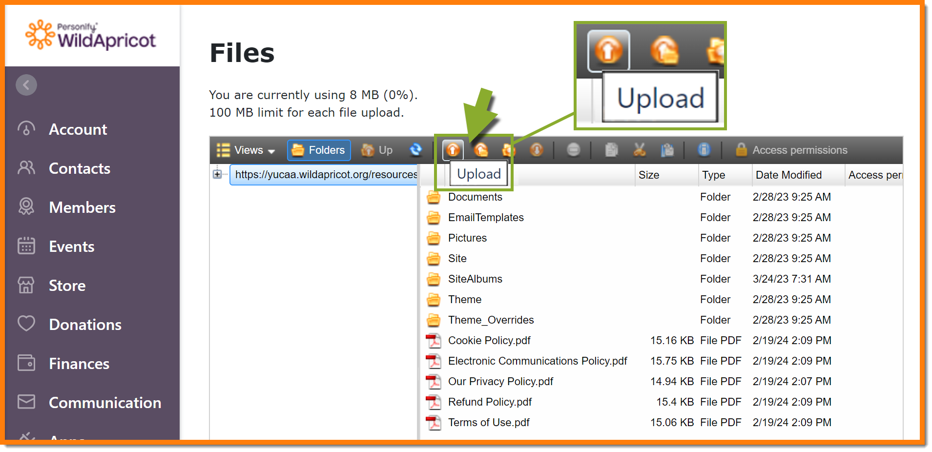 Inserting links to files