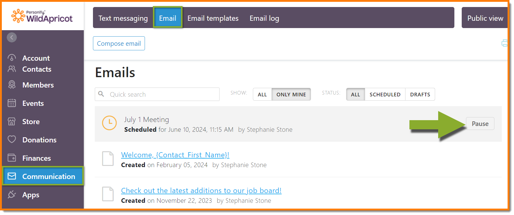Scheduling manual emails