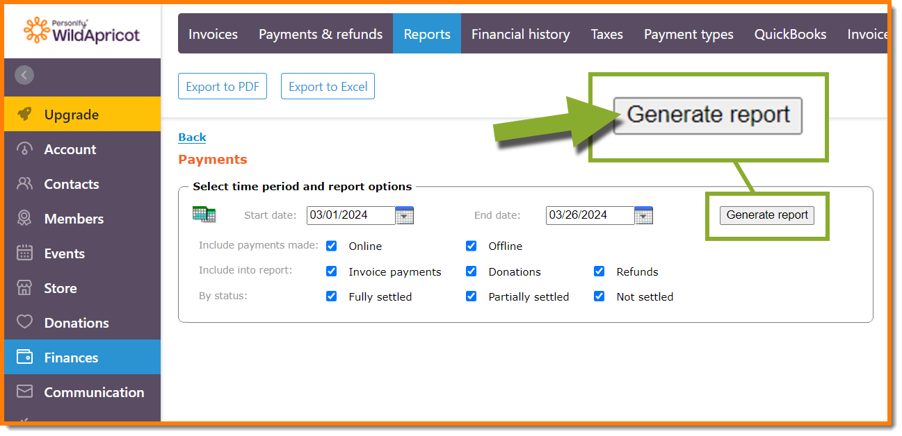 Payments report