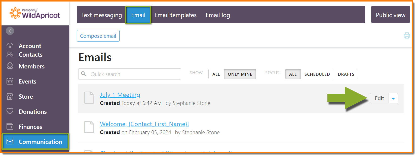 Scheduling manual emails