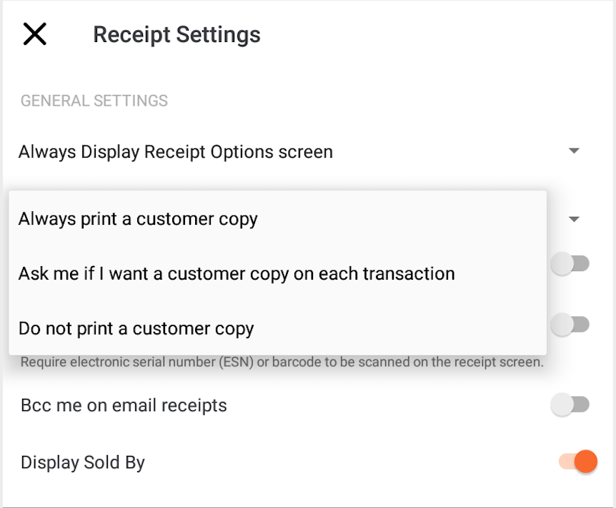 Receipts
