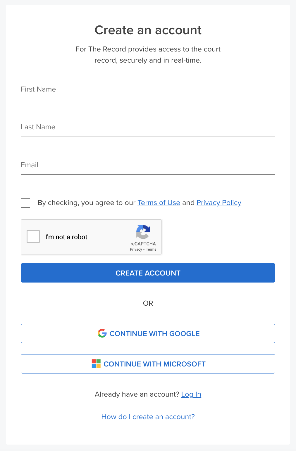 Create an account