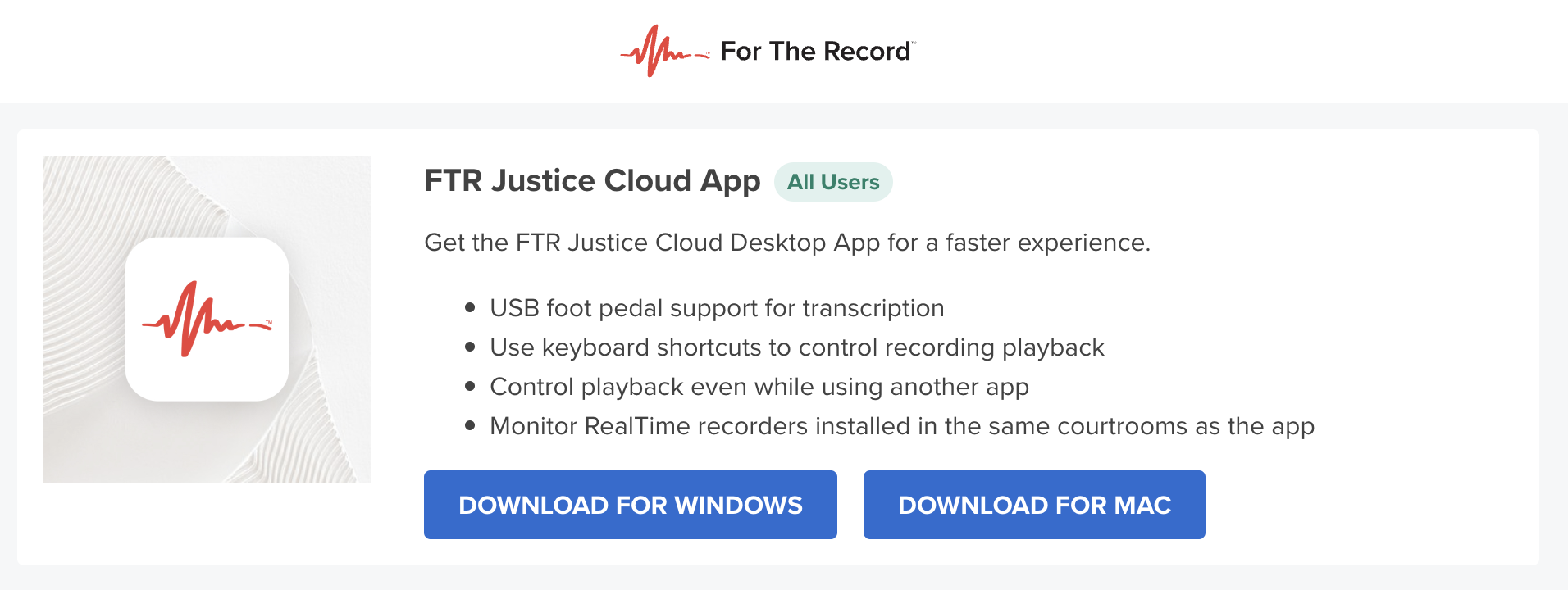 How to download and install the FTR Justice Cloud App