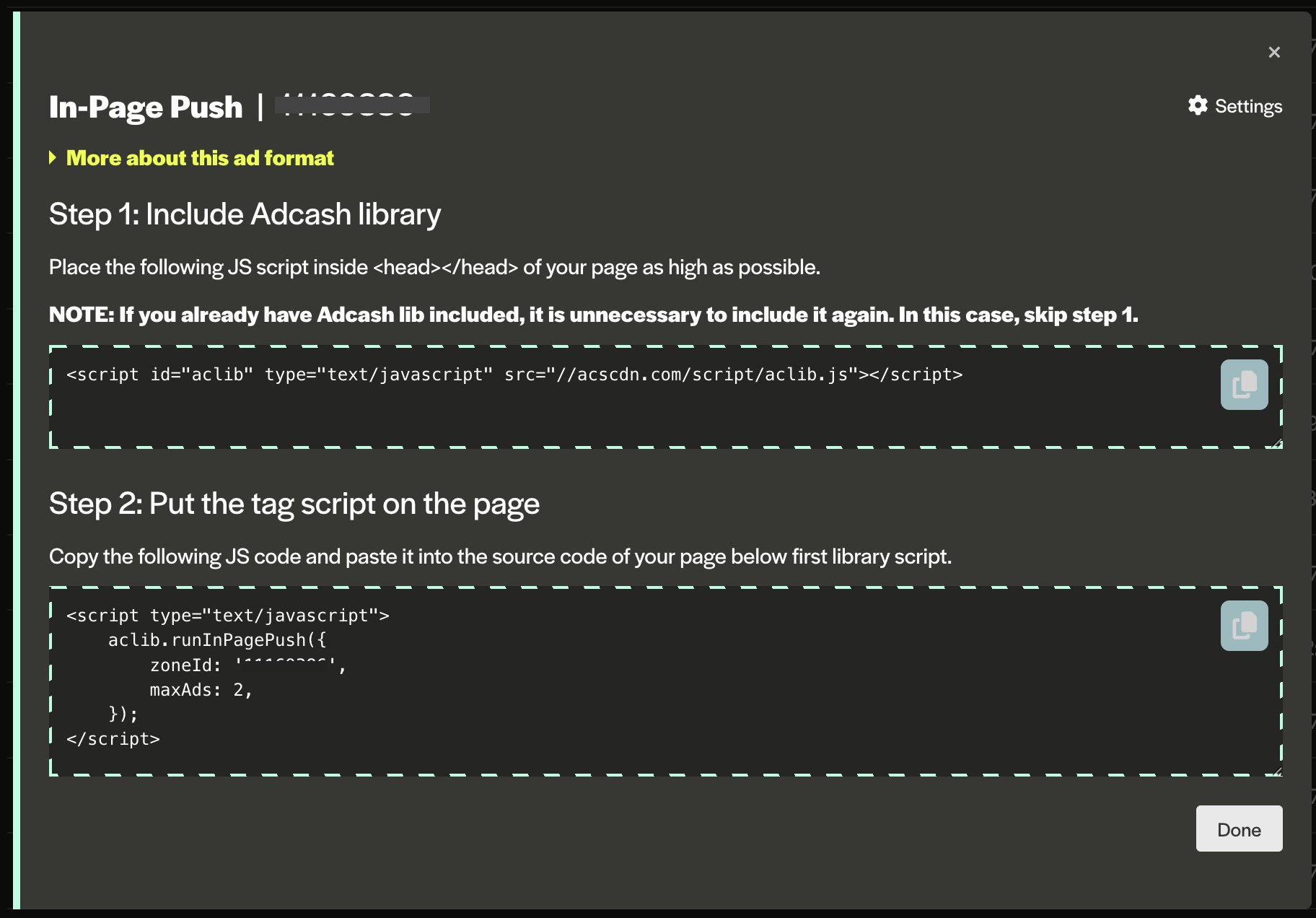 WordPress Zone Script Integration (Interstitial, In-Page Push, and ...