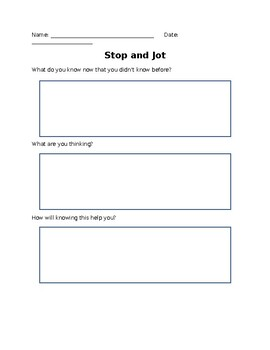 Stop and Jot