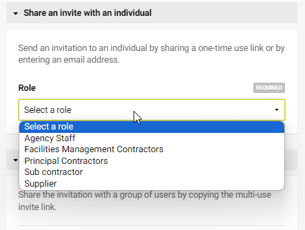 Invite: Contractor business