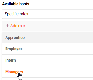 Worksite visitor management settings: Hosts