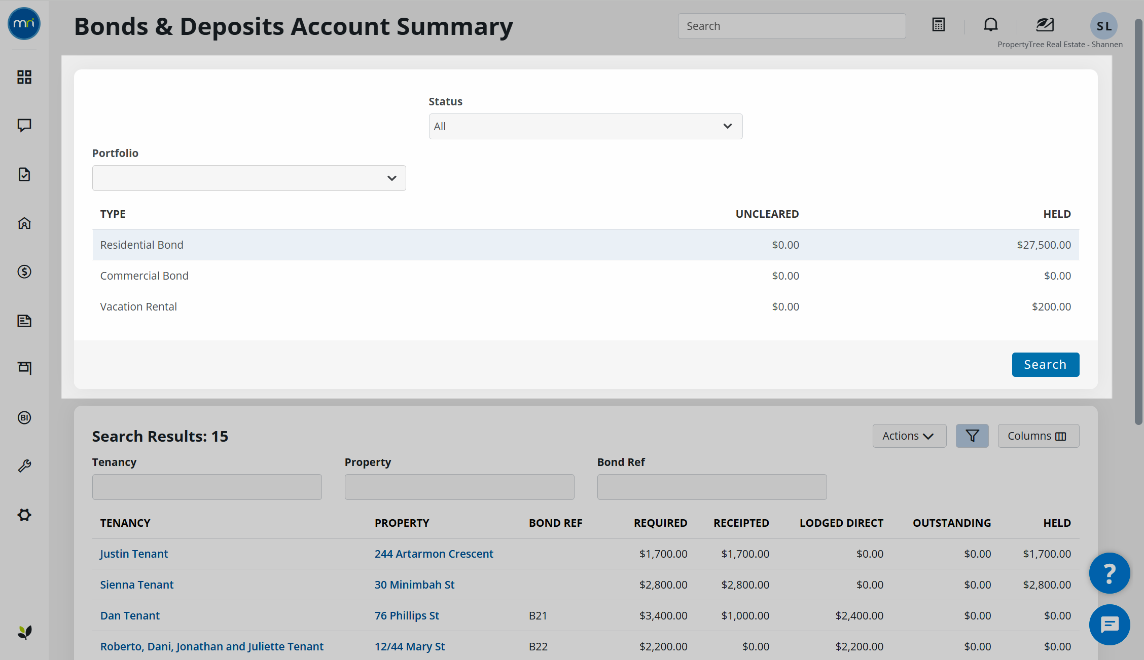 Understand Bond & Deposit Summary