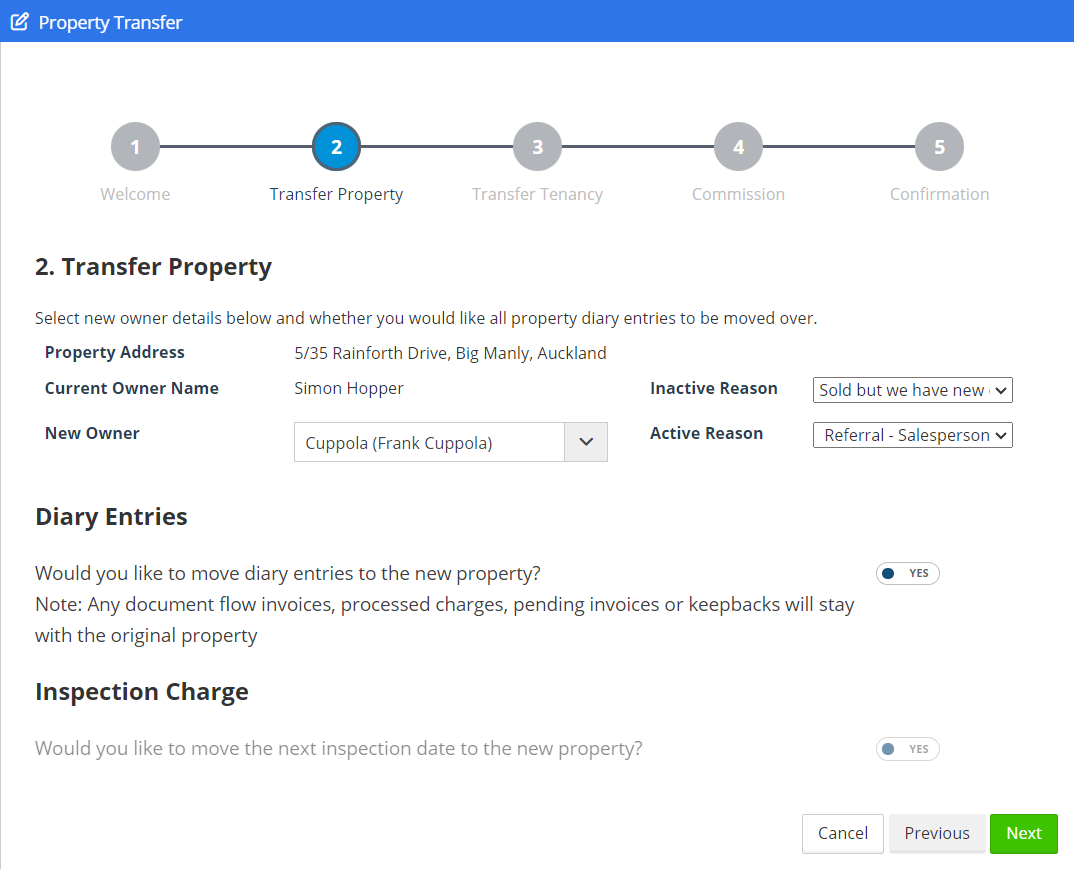 Use property transfer wizard