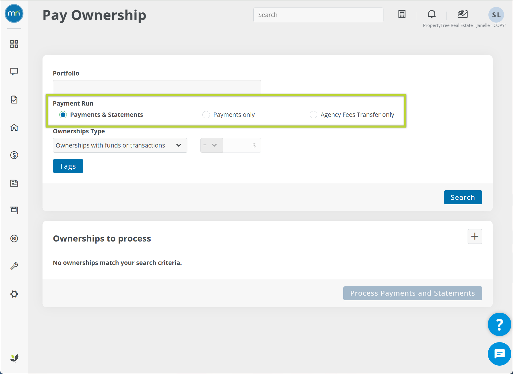 Pay an ownership