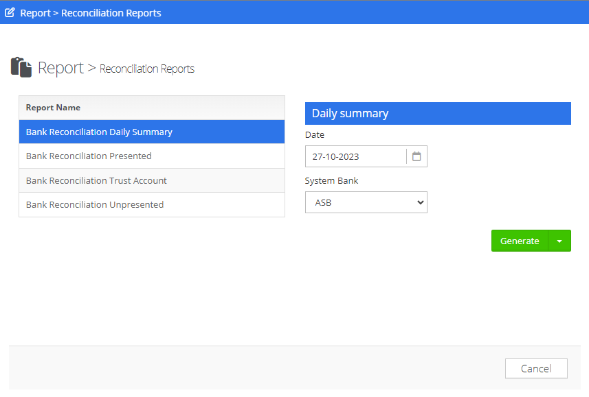 Understand bank reconciliation reports