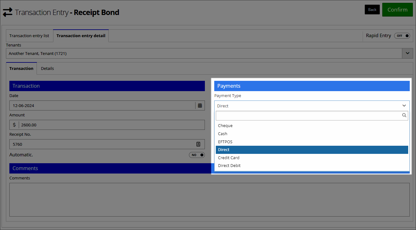 Receipt a bond