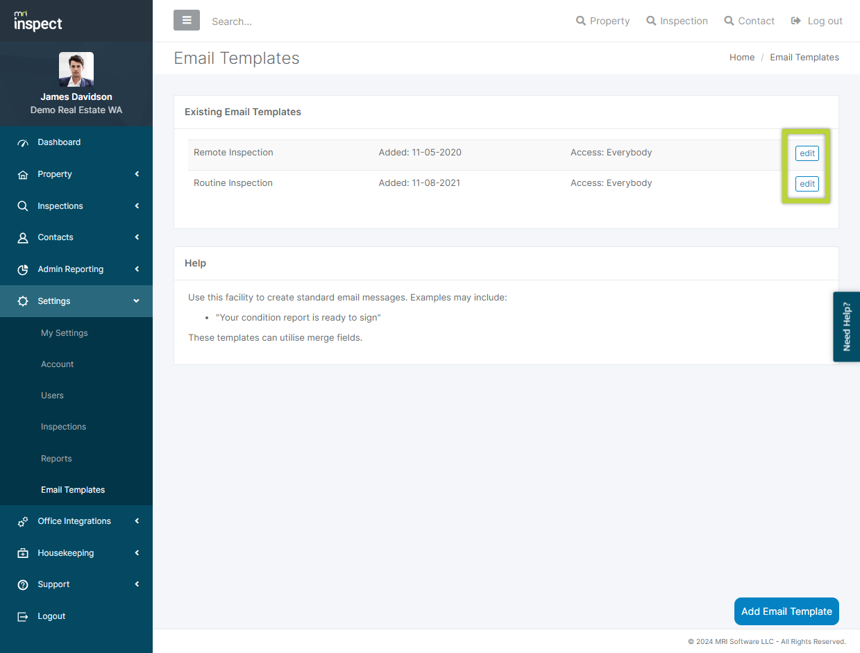 Add & edit email templates