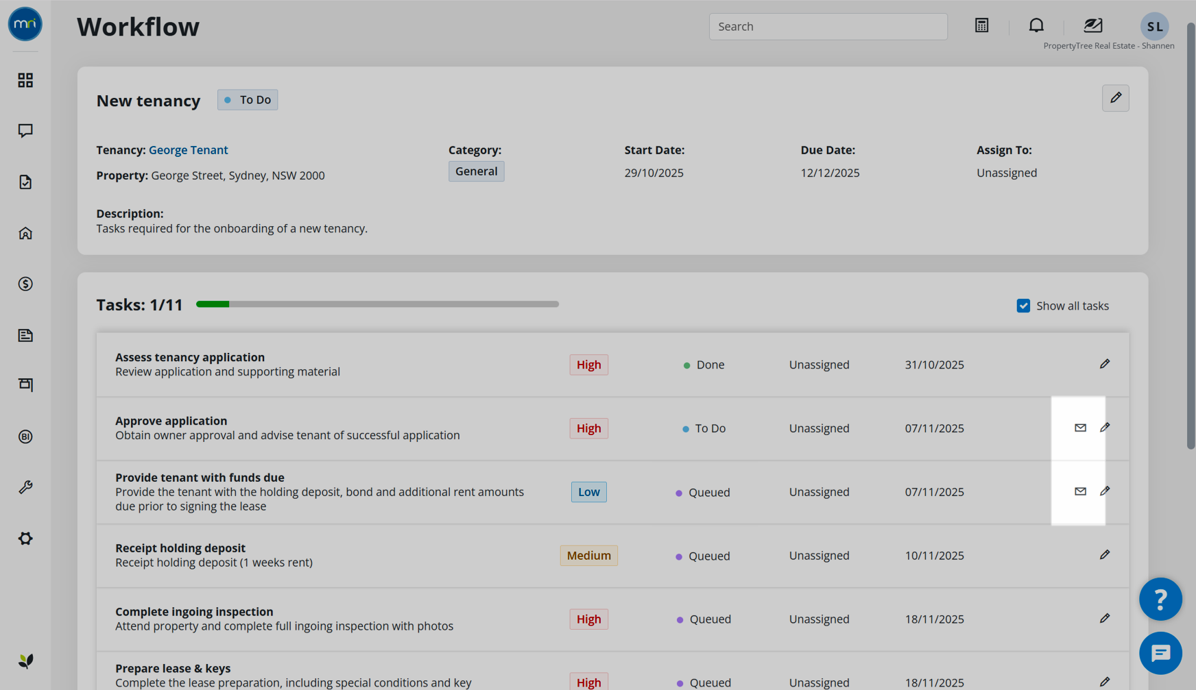 Complete workflow task actions