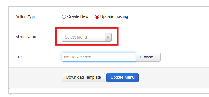 Upload Menu (Web)
