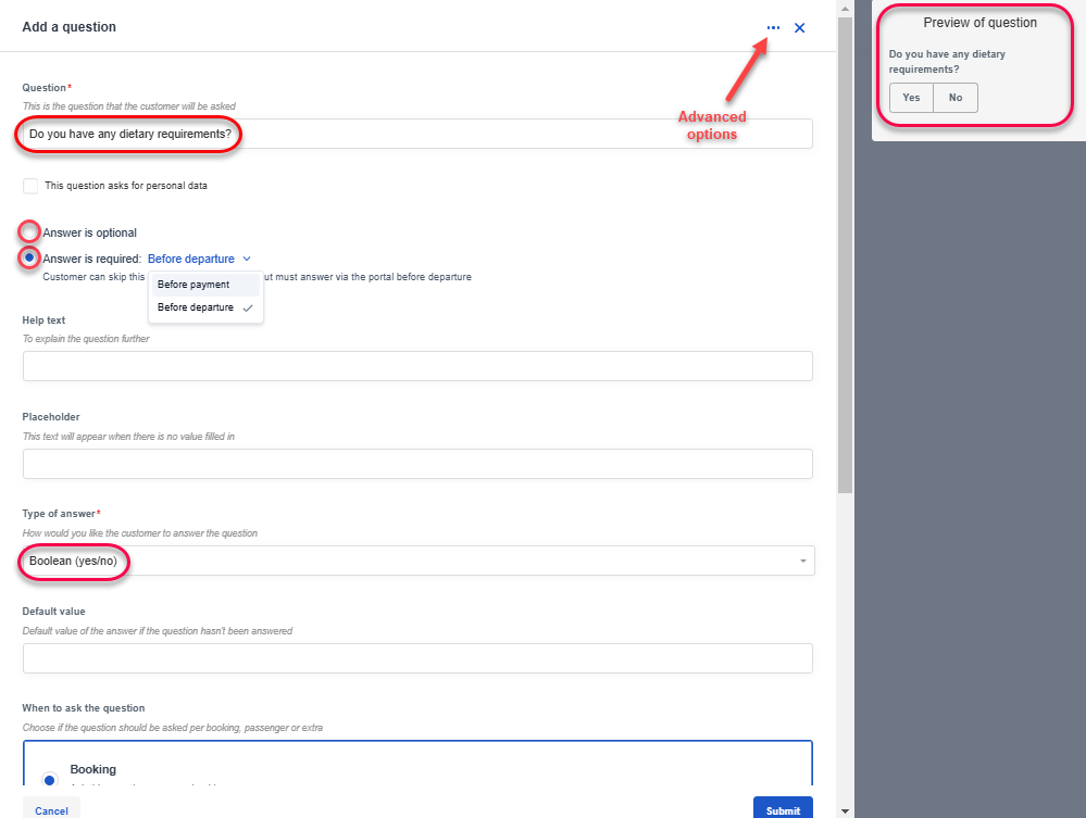 Booking questions