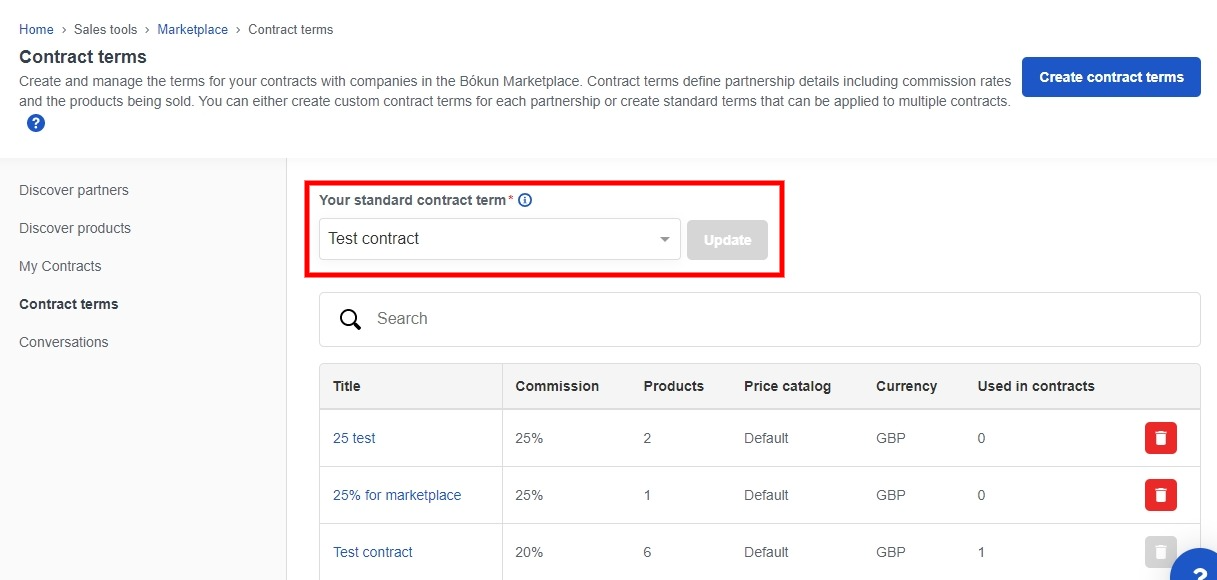 How to create contracts in the Marketplace