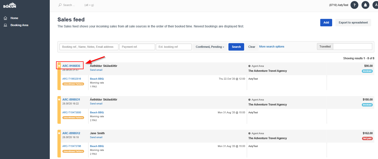 How to log in as a Booking Agent to book products