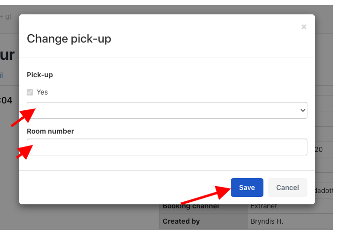 How to add pick-up location to an existing booking