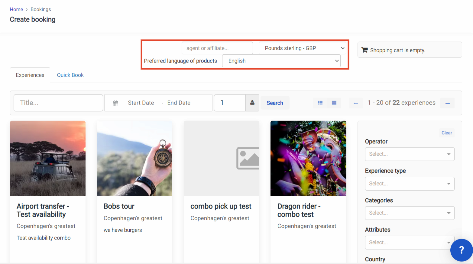 How to add a booking within the Create booking section