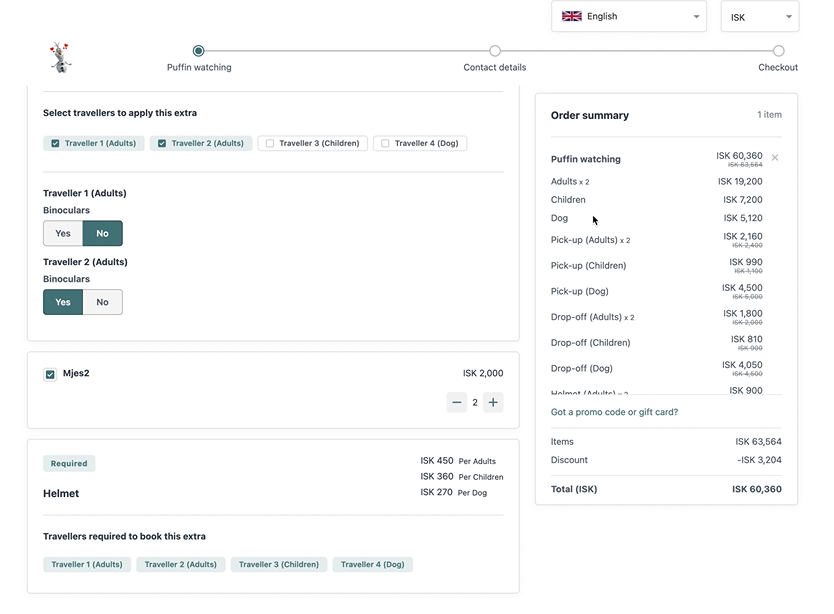 How to set up your check-out widget
