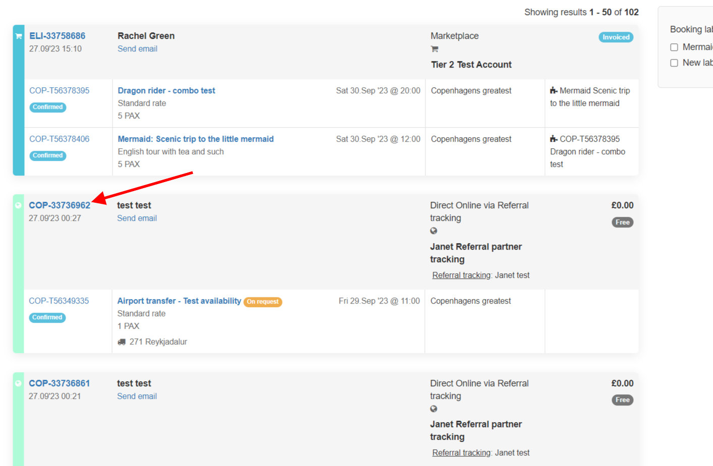 How to cancel bookings
