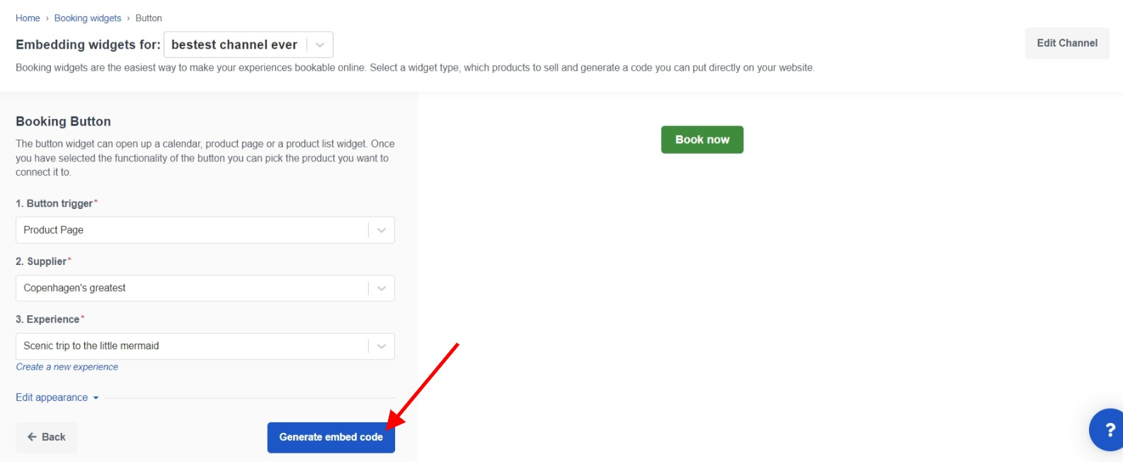 How to embed a booking widget