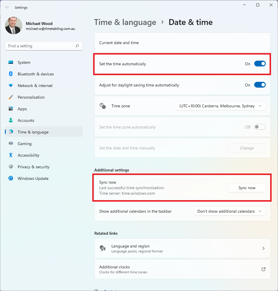 Sync your time with time.windows.com so that it is accurate