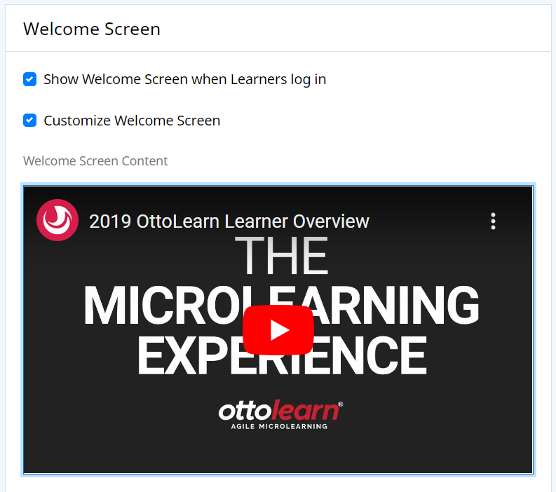 Welcome Screen