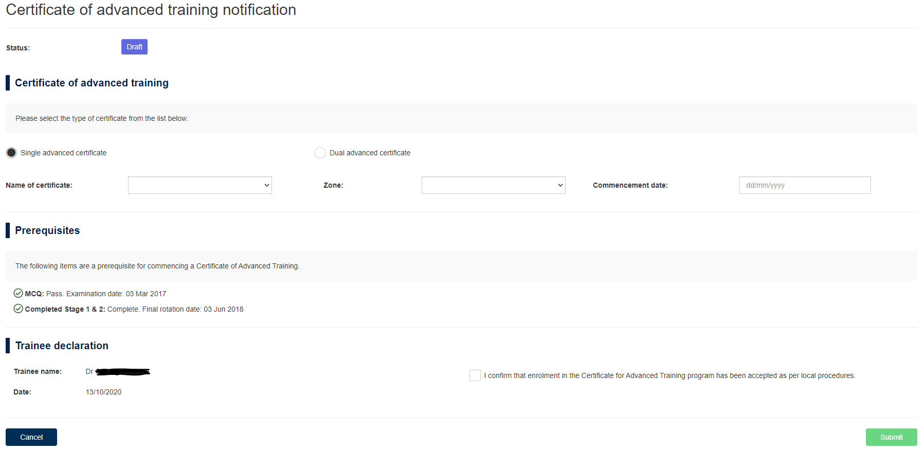 How to initiate your Advanced Training Selection Notification (ATSN) form