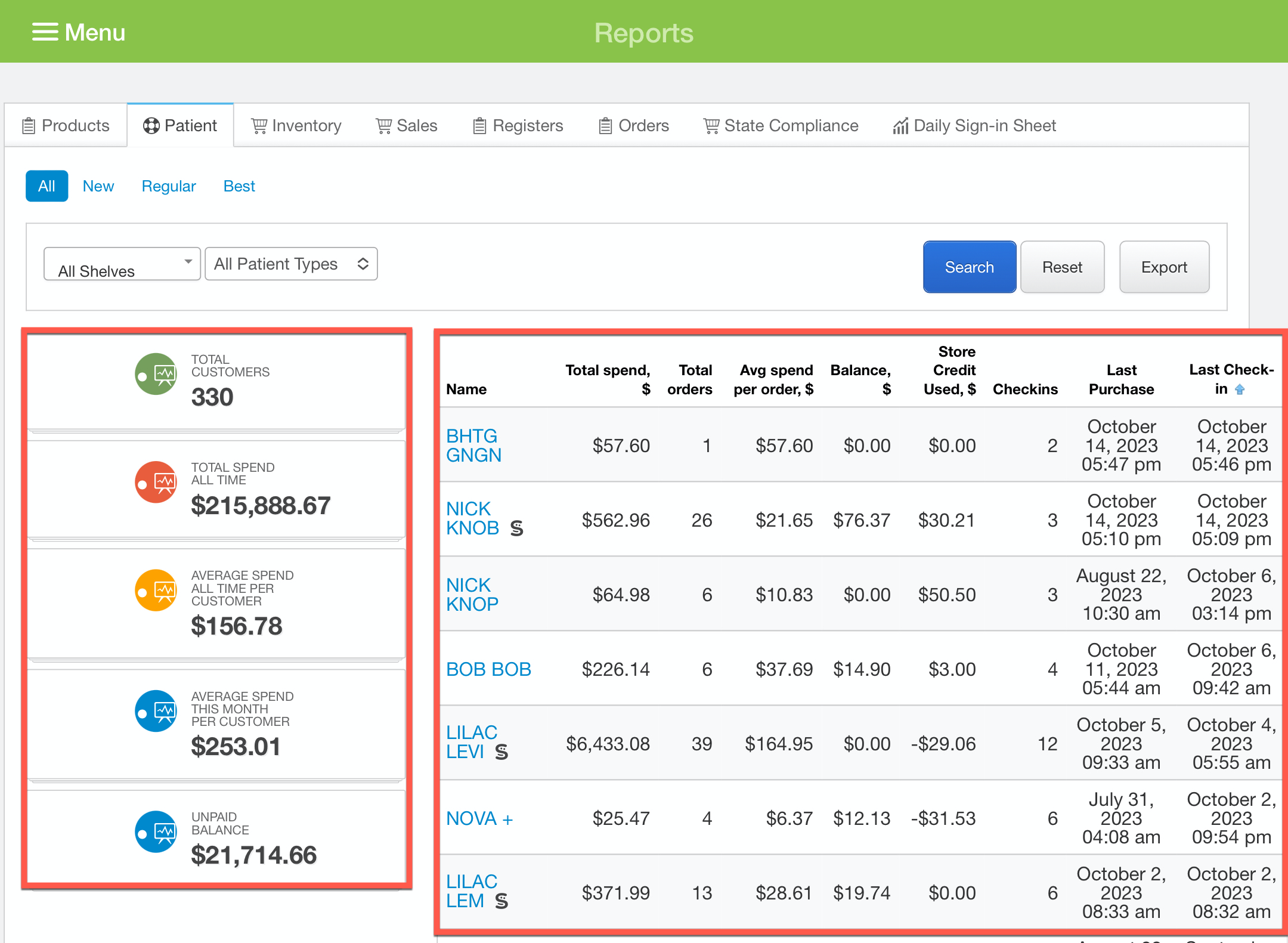 Customer Report